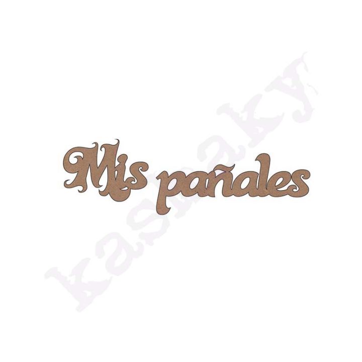 DM-066-CAS - PALABRA "MIS PAÑALES" - Kashaky Dex Manualidades